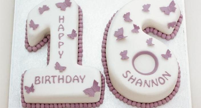16 shaped birthday cake - TheSmartCookieCook