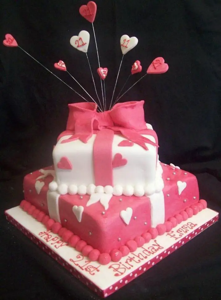 2 tier square birthday cake - TheSmartCookieCook