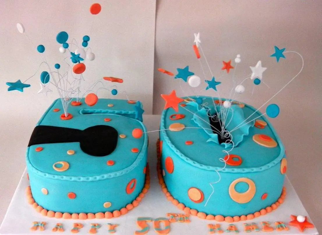 50 shaped birthday cake - TheSmartCookieCook