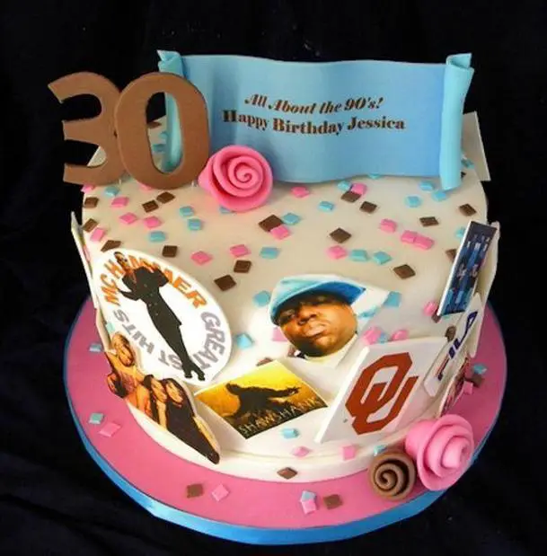 90s themed birthday cake - TheSmartCookieCook