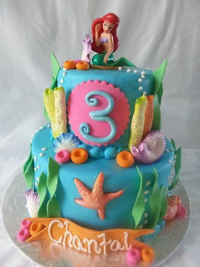 Ariel the little mermaid birthday cakes - TheSmartCookieCook