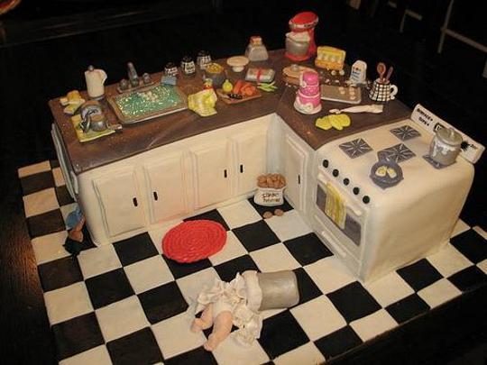 Cooking themed birthday cakes