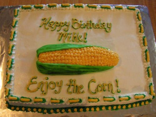Corn birthday cake