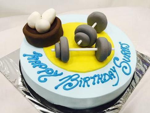 Dumbbell birthday cake