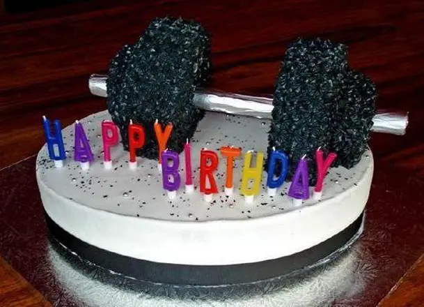 Dumbbell birthday cake