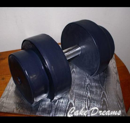 Dumbbell birthday cake