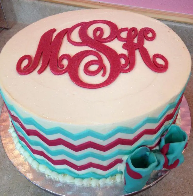 Monogrammed birthday cakes