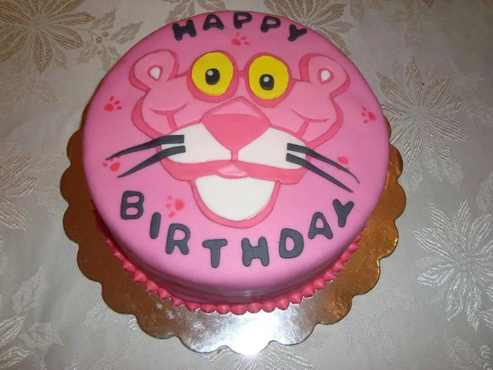 Pink panther birthday cake