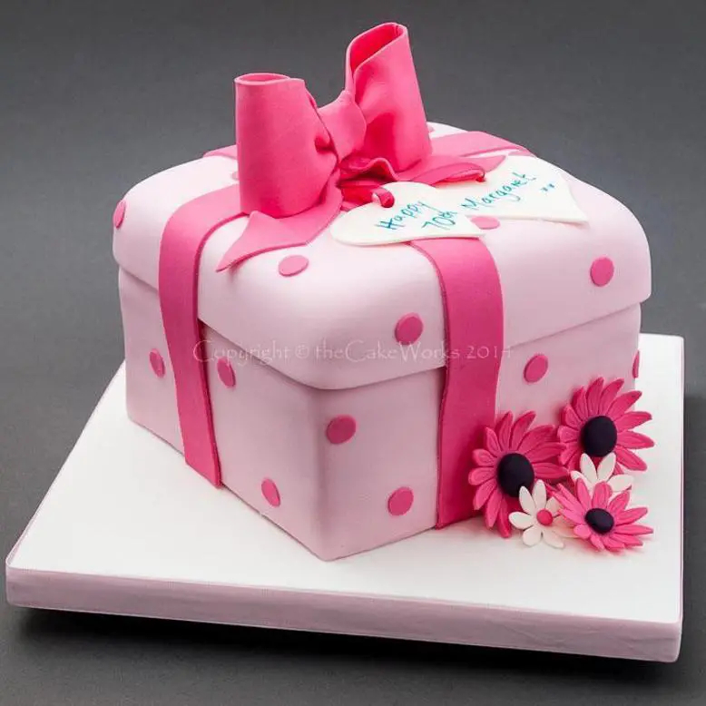 Present style birthday cakes