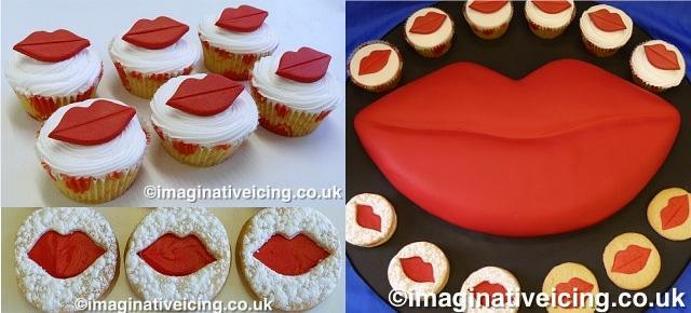 Red lips birthday cake