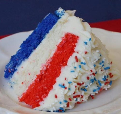 Red white blue birthday cake