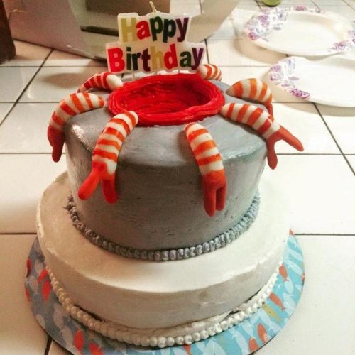 Shrimp birthday cake
