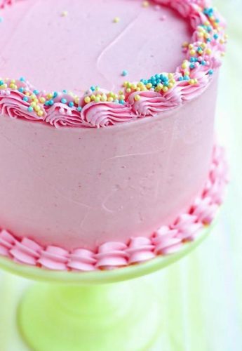 Simple pink birthday cake