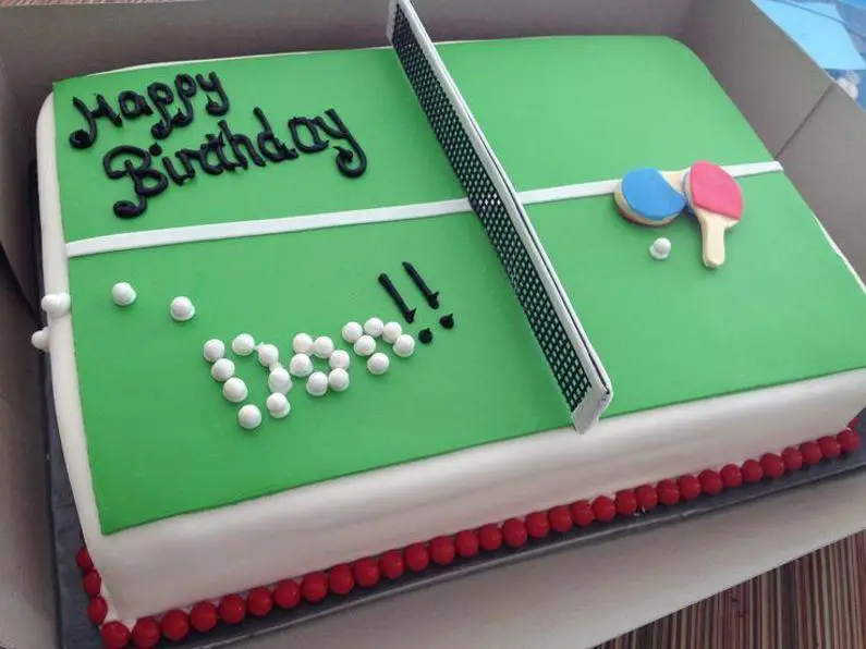 Table tennis birthday cake