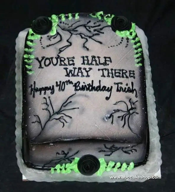 Tombstone birthday cake