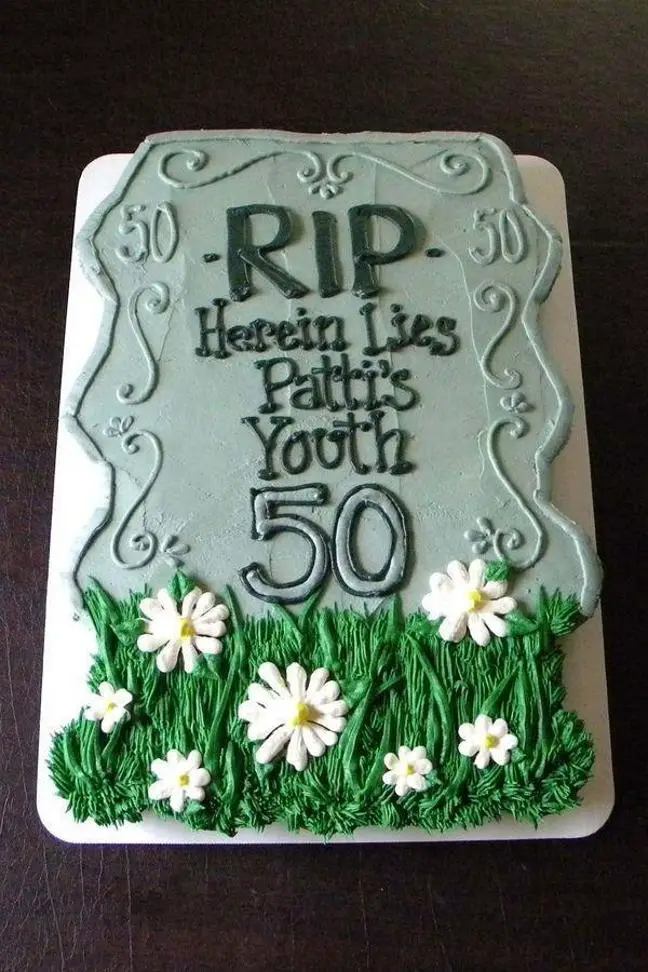 Tombstone birthday cake